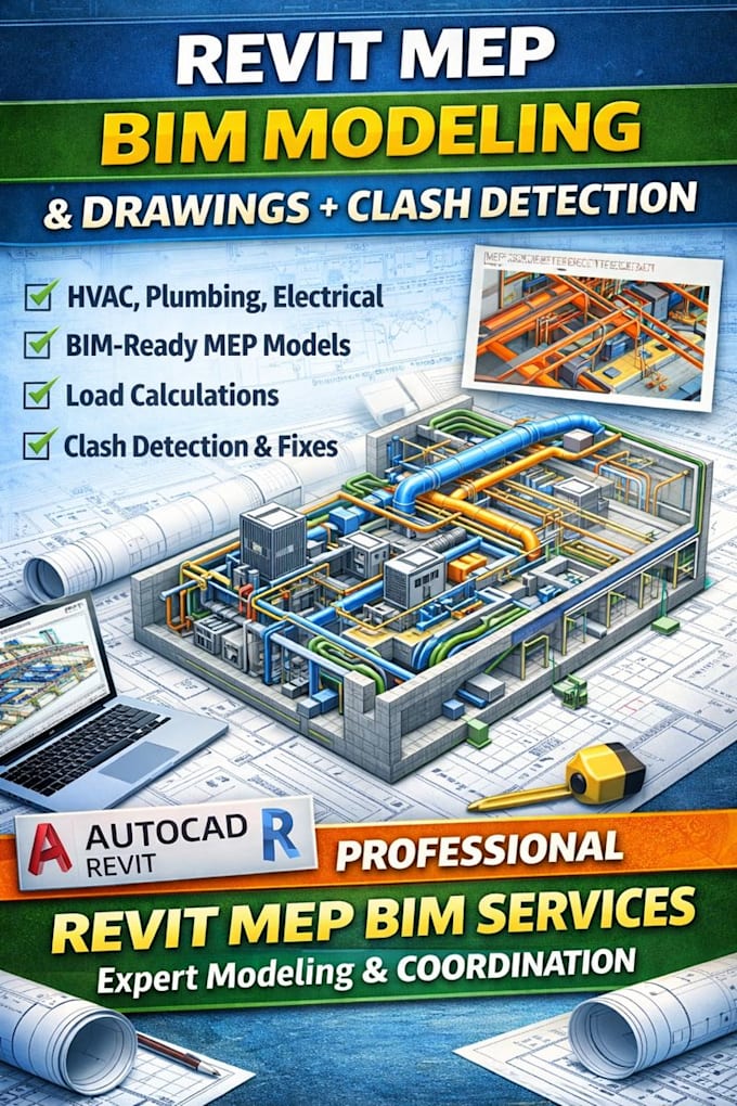 Provide revit mep modeling, bim drawings and clash detection by ...