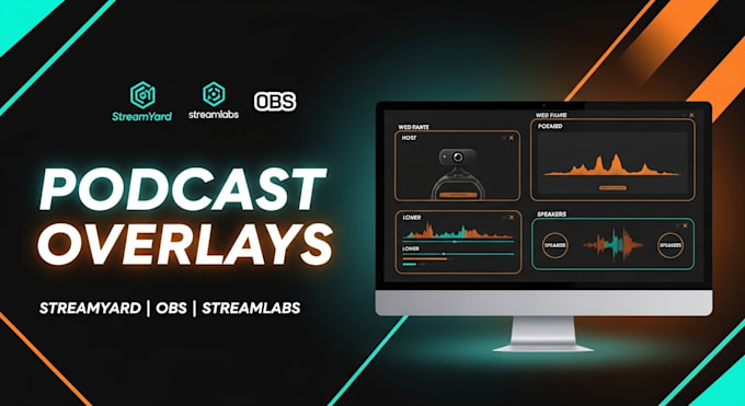 Create streamyard, streamlabs obs overlays for your youtube podcast by Pro_str3amers | Fiverr