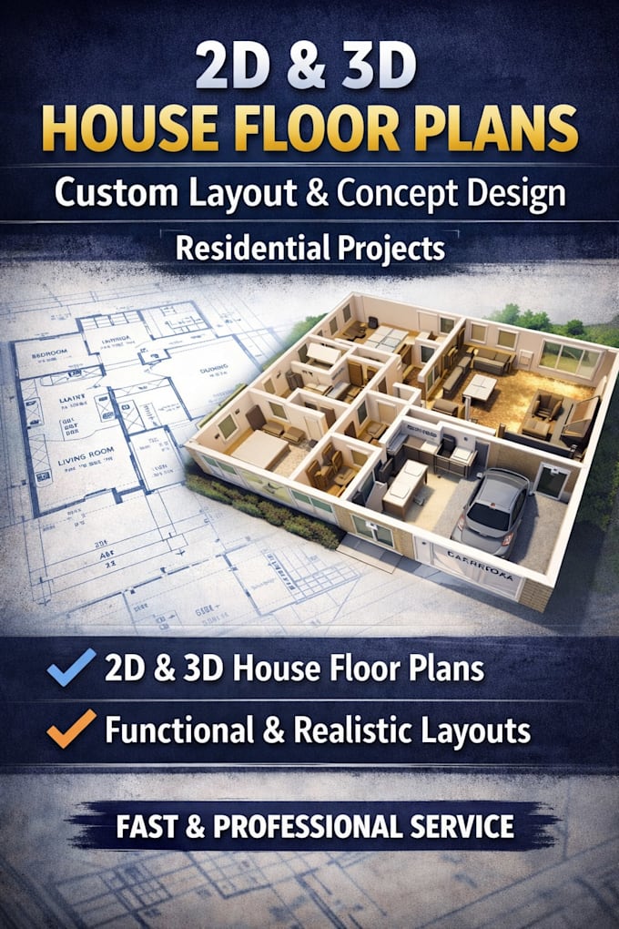 Design 2d and 3d house floor plans with layout and concept by ...