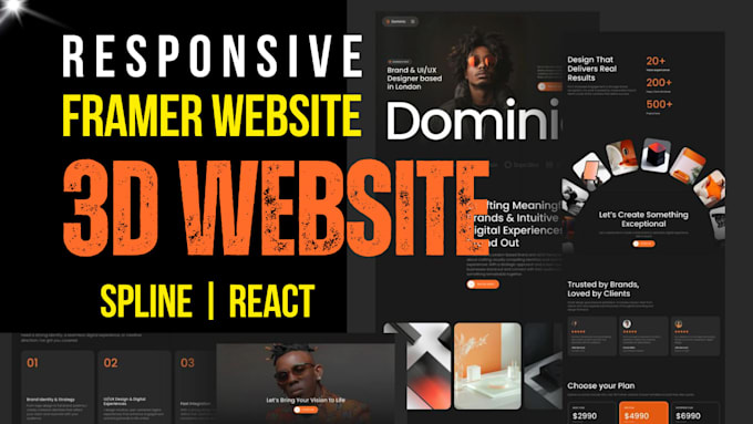 Build framer interactive 3d animated framer website spline design ...