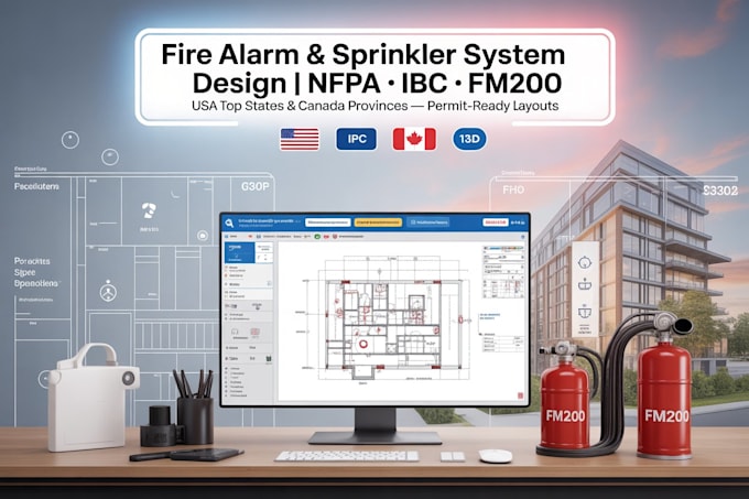 Design uk fire alarm or sprinkler system based on nfpa ibc 13r 13d ...