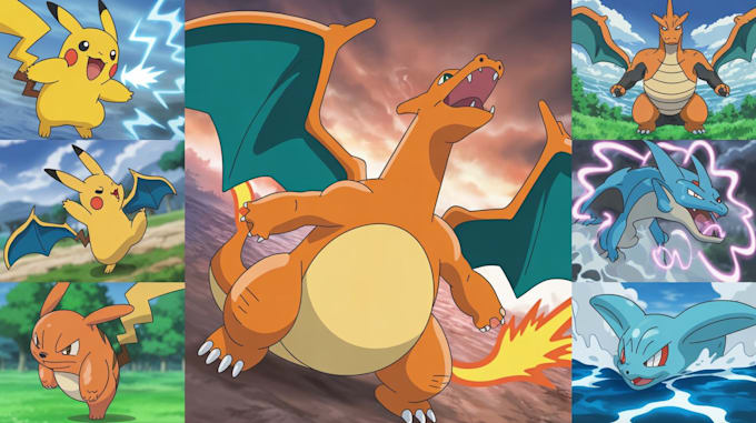 Draw fakemon or pokemon art pokemon trainer anime and pokemon style art ...