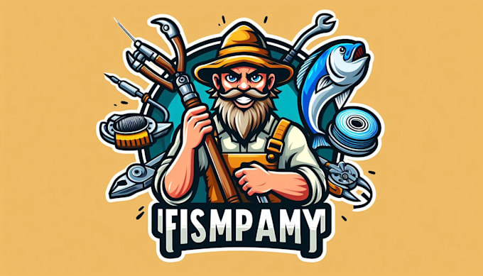 Design fisherman tools and equipment mascot logo within 1 day by ...
