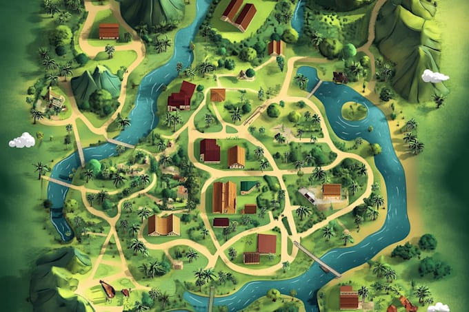Draw unique style vector map in illustrator by Dustinadolp | Fiverr