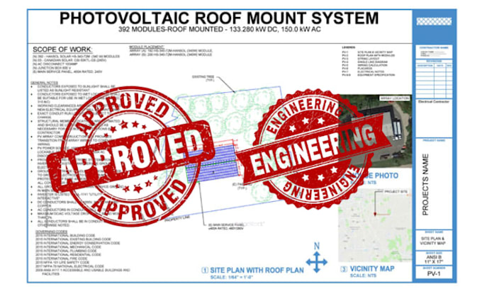 Create a solar design and permit plans in autocad with pe stamp by ...