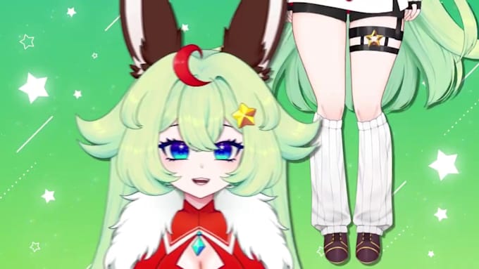 Draw character 2d v tuber model live 2d rigging v tuber design for ...