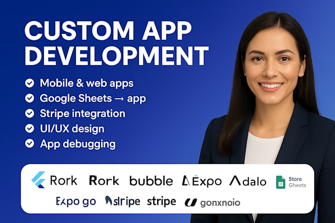 Develop rork flutter bubble v0 expo go adalo stripe, convert google sheet to app by Yokeelbeli ...