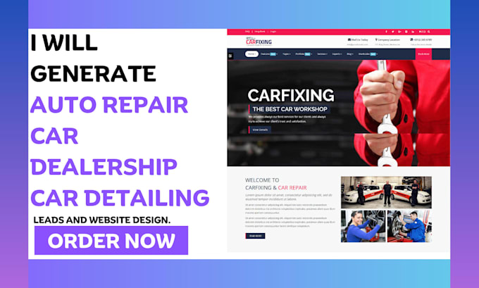 Generate auto repair, car dealership, car detailing leads and website ...