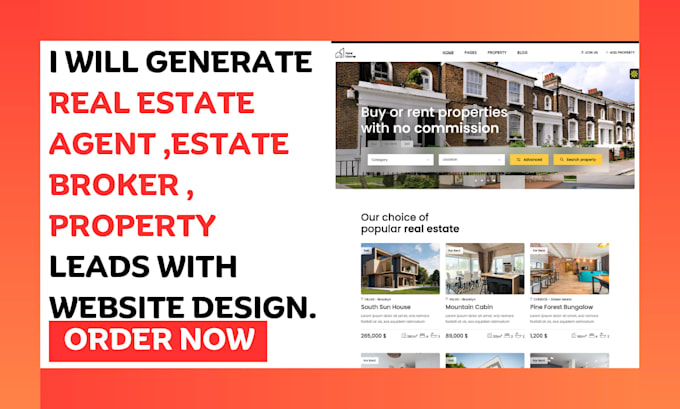 Generate real estate agent broker property leads with website design by ...