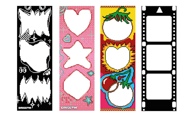 Create a cute pixel art photobooth frame by Aveseinna | Fiverr