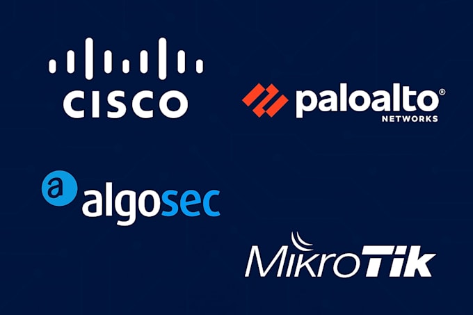 Configure cisco, palo alto, algosec and mikrotik devices as per your ...