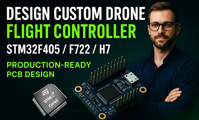 Design custom flight controller autopilot pcb board using stm32 or esp32 by Peterchaliearch | Fiverr