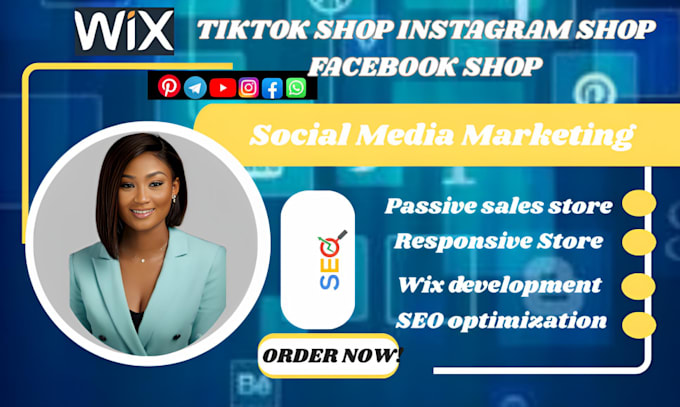 Set up wix website tiktok shop,facebook shop, instagram shop for ...