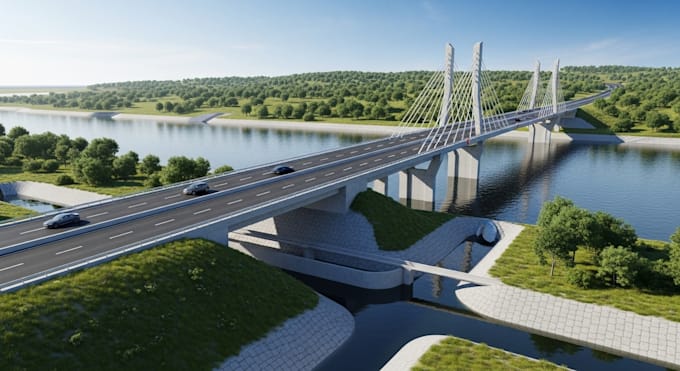 Do realistic 3d bridge design, road construction design, water control ...