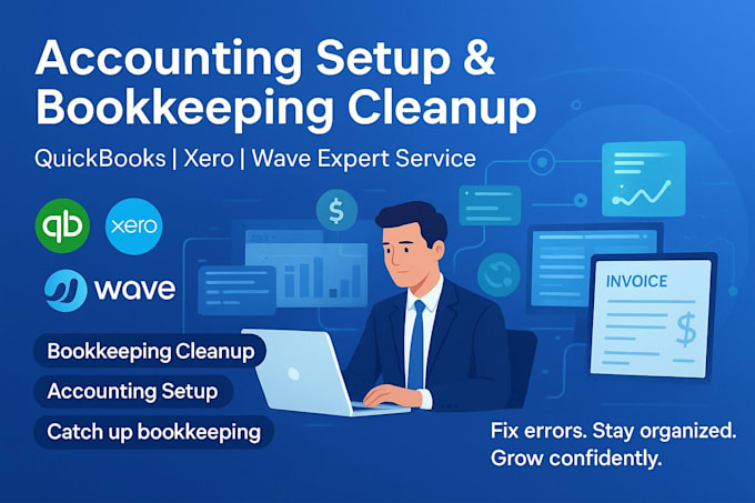 Do accounting setup, clean up bookkeeping using quickbook online, xero ...