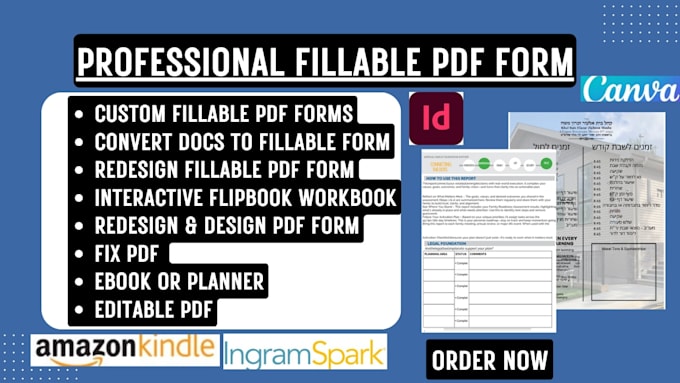 Create, redesign format interactive fillable pdf form in adobe acrobat, indesign by Scott_steve1 ...