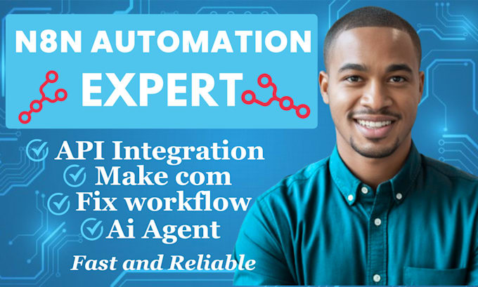N8n automation n8n ai agent n8n api integration workflow n8n expert ...