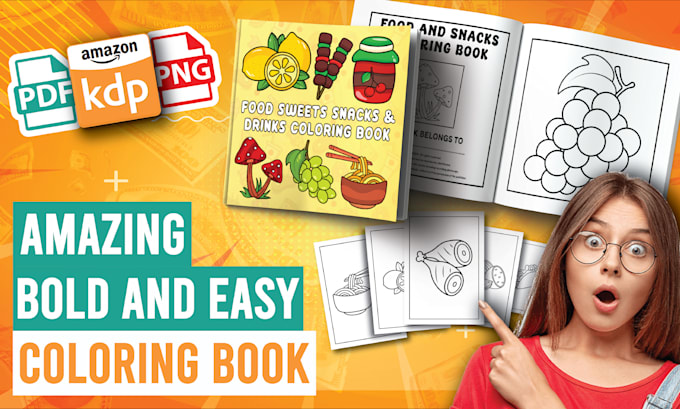 Design bold and easy coloring book cozy page for kids, amazon kdp by ...