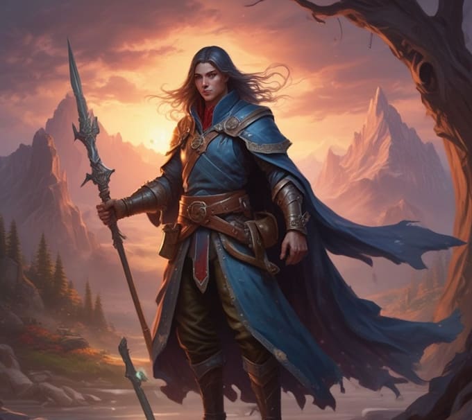 Draw your dnd character art pathfinder oc fantasy game by Lyndonean ...