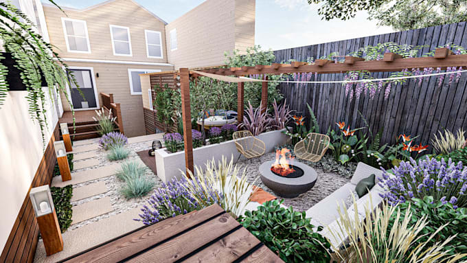 Design your 3d 2d yard garden patio by Mihaelaszabo | Fiverr
