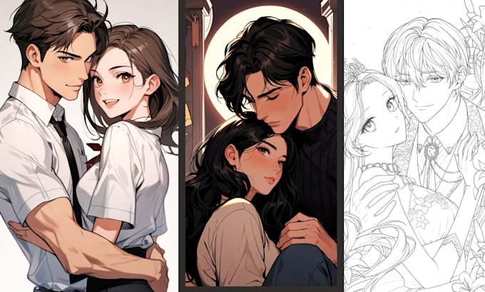 Illustrate Nsfw Couple Art Semi Realistic Character Design Romance Book