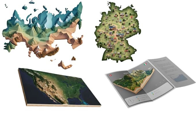 Build a detailed, high quality 3d map model with accurate terrain and ...