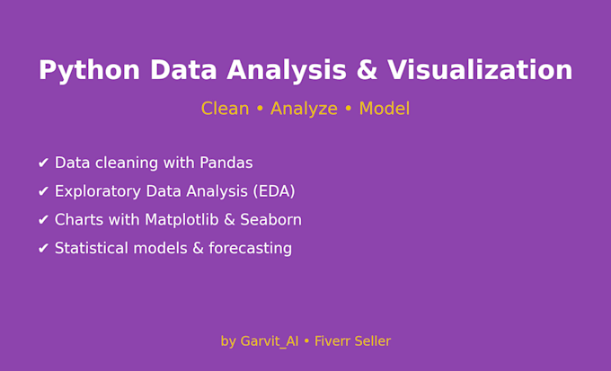 Do python data analysis, cleaning, and visualization by Garvit_ai | Fiverr