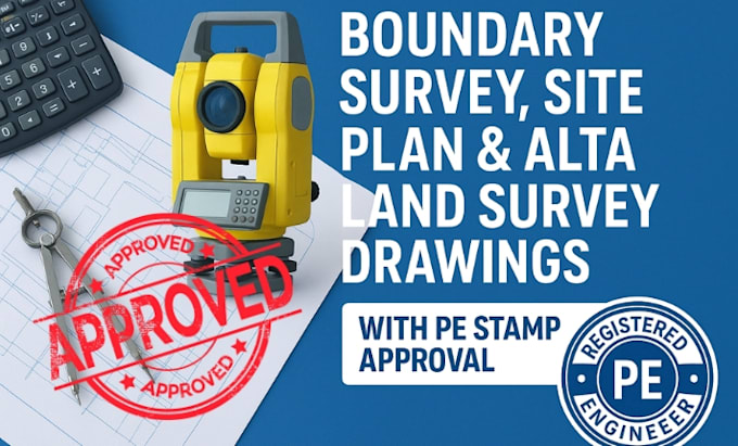 Boundary survey, site plan and alta land survey drawings with pe stamp ...