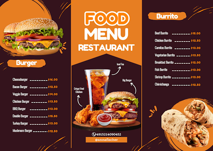 Write cookbook recipes design digital restaurant menus, qr codes, food ...