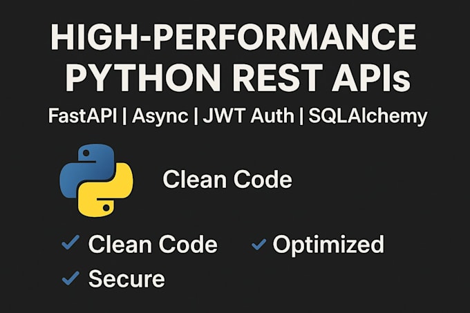 Build a modern rest api using python fastapi by Sivaraj16 | Fiverr