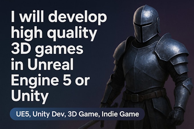 Develop high quality 3d games in unreal engine 5 or unity ue5, indie ...