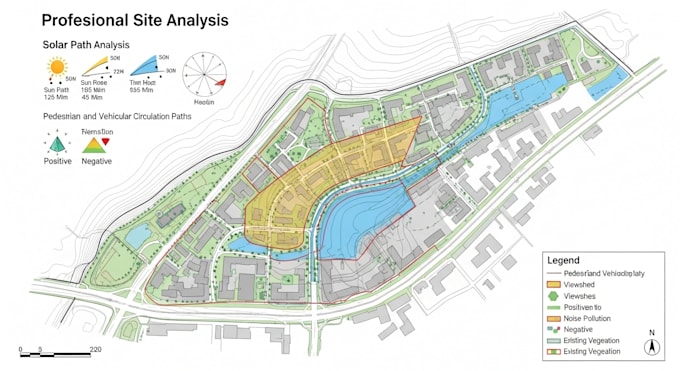 Draw professional architectural site analysis mapping diagram by Mark_praise32 | Fiverr