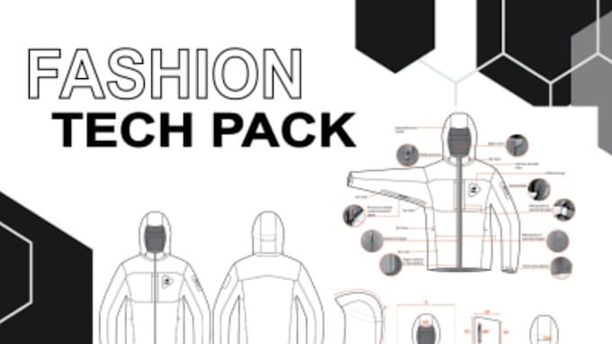 Design fashion apparel, clothing tech packs technical flat sketches by ...