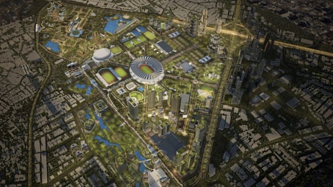 Redesign 3d community master plan,urban landscape,futuristic city hub ...
