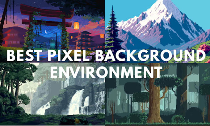 2d pixel art animated background landscape scenery game environment ...