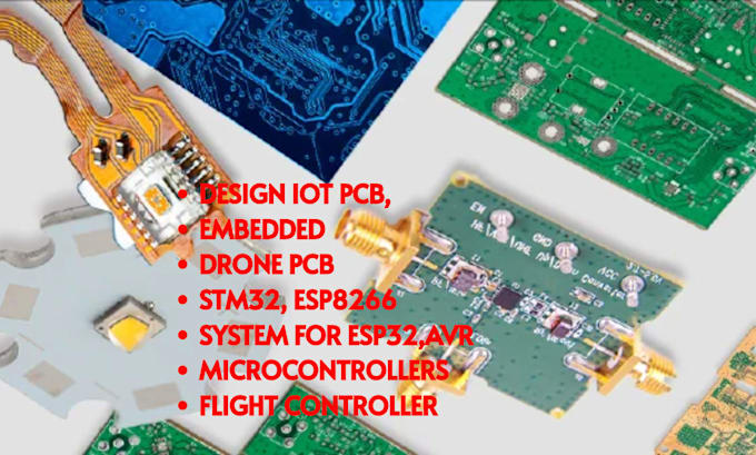 Design iot pcb, embedded system for esp32, avr, stm32, esp6288 ...