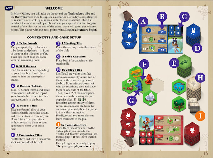 Design your board game rulebook or book layout by Flauros | Fiverr