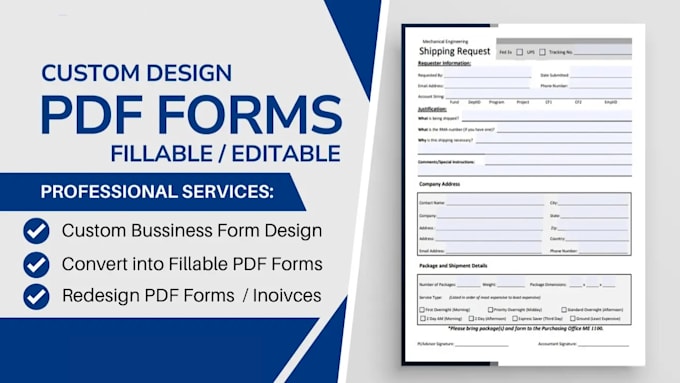 Create interactive fillable pdf form, pdf form, form design and ebook by Grace__ad | Fiverr