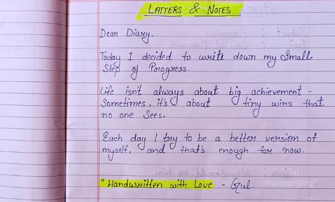 Write neat and beautiful handwritten notes and letters by Gul ...