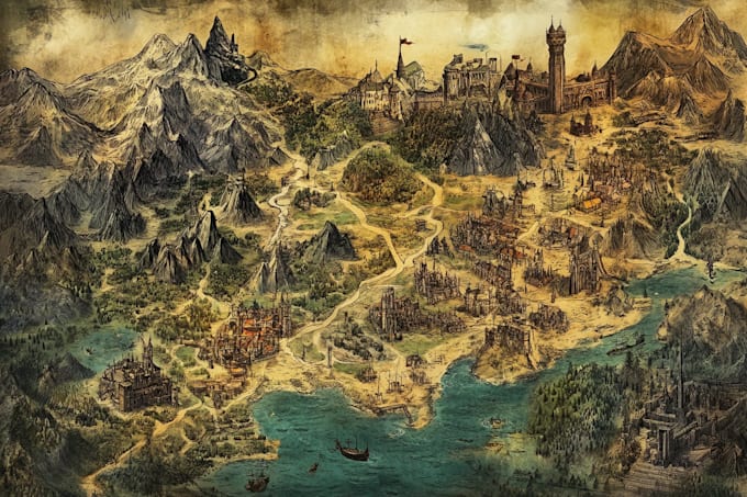 Do fantasy map illustration by Jaredirkpatric | Fiverr