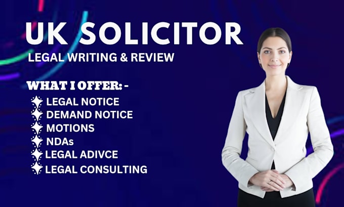 Be your uk solicitor, contract review, document review, demand letter ...
