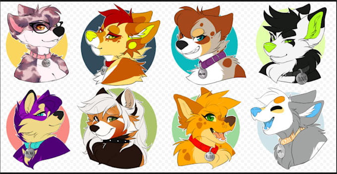 Create furry headshot, furry sticker, furry oc furry vtuber sfw furry ...