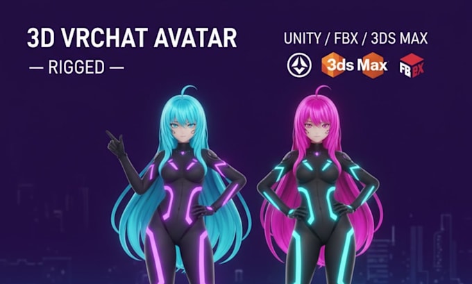 Make custom 3d nsfw character anime vrchat avatar furry nsfw model and ...