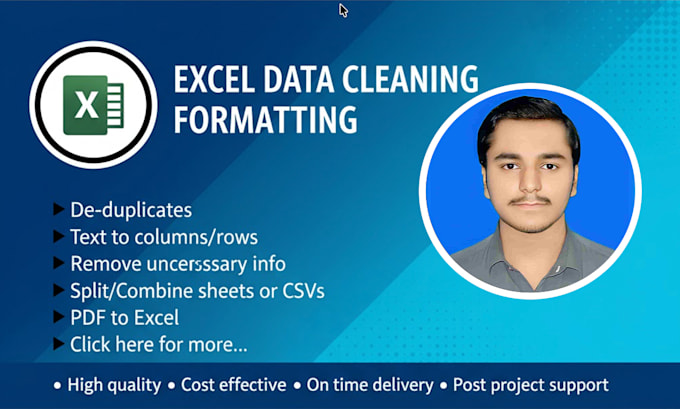 Do excel data cleaning, formatting, splitting and merge by Najamazeem | Fiverr