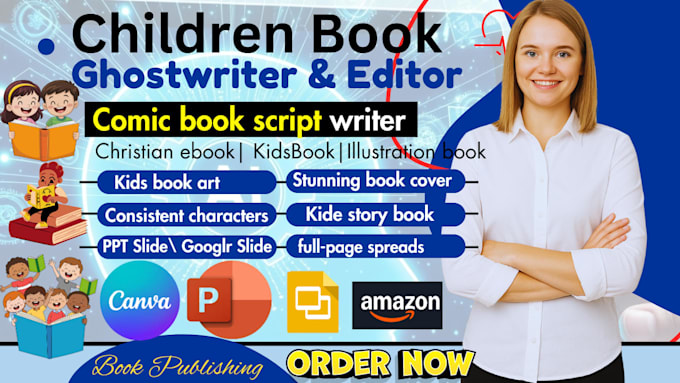 Write your children book, illustration design, comic book writer and ...