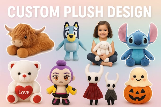 Create custom plush toy, personalized stuffed animal or plush character ...