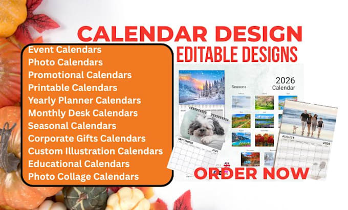 Design printable desk calendar, wall calendar, educational calendars by ...
