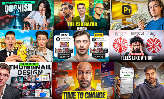 Pro thumbnail for youtuber,vlogger,gamer with high ctr by Safedesigners ...