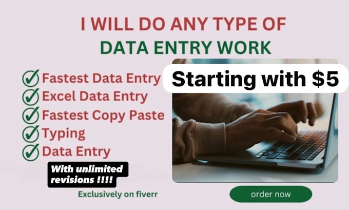 Be your reliable data entry and typing assistant by Marium_yusufzai | Fiverr