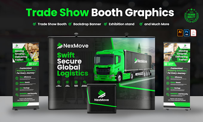 Design professional backdrop, trade show, and retractable banner ...